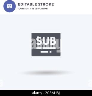 Subtitles icon vector, filled flat sign, solid pictogram isolated on ...