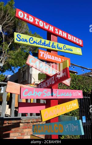 Signs, Old Town, San Diego, California, USA Stock Photo - Alamy