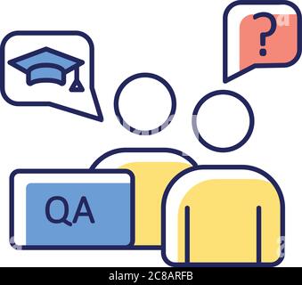 Peer help isolated cartoon vector illustration. Cheerful teenage ...