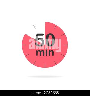Fifty minutes icon with circle arrow. 50 min countdown sign. Stopwatch ...