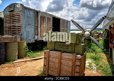 Ammunition boxes WW2 American wooden munitions containers Stock Photo ...