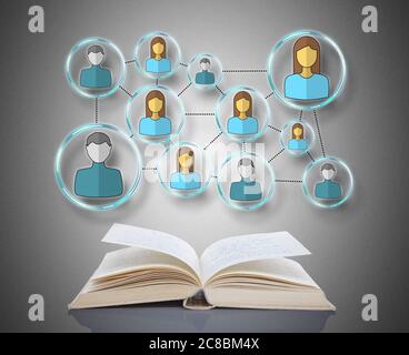 open book, social networking concept Stock Photo - Alamy