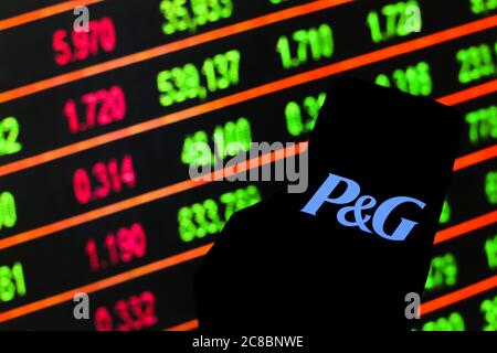 In this photo illustration The Procter & Gamble Company, P&G, logo seen ...