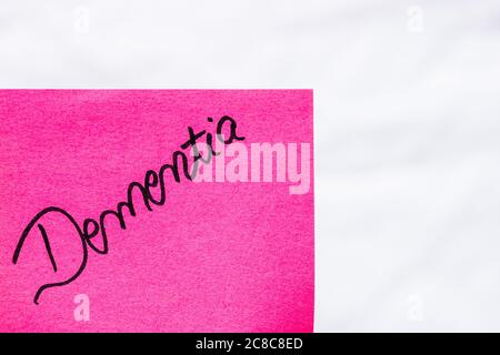 Handwriting text writing Dementia. Concept meaning Long term memory ...