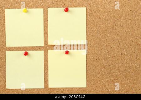 Notes on corkboard Stock Photo - Alamy