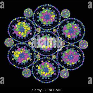 Zendala - mandala of zentangle Stock Photo - Alamy