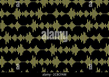 Sound waves seamless pattern. Audio technology endless background ...