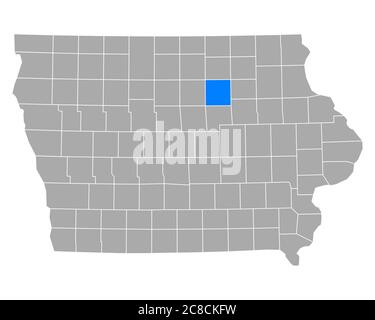Map of Butler County, Iowa Stock Photo - Alamy