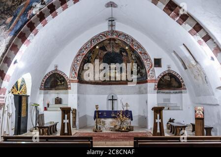 Altar in Church of Our Lady of Qannoubine Monastery in Kadisha Valley ...