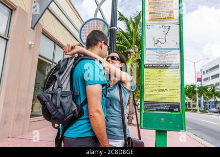 Bus stop sign, Miami, Florida, USA Stock Photo - Alamy