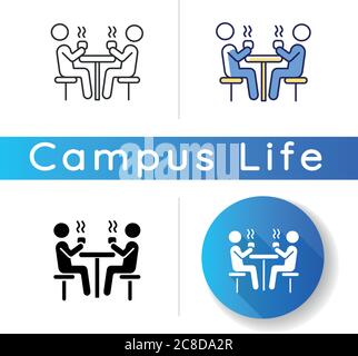 Dining hall black glyph icon. School cafeteria. University canteen ...