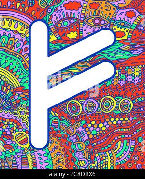 Rune Fehu. Ancient Scandinavian runes.Runes senior futarka.Magic ...