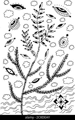 Heather Flower Coloring Page for Adults Stock Vector Image & Art - Alamy