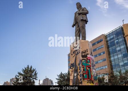 Statue of first premier of Lebanon Riad Al Solh in Downtown of Beirut ...