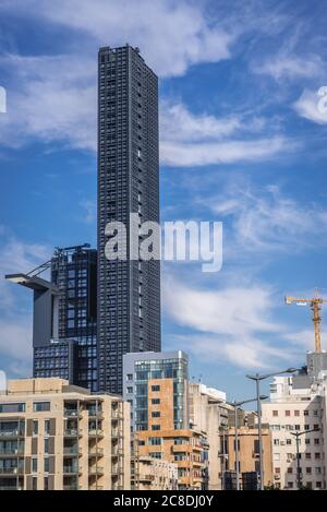 Quasar Tower building in Beirut, Lebanon, view from Martyrs Square ...