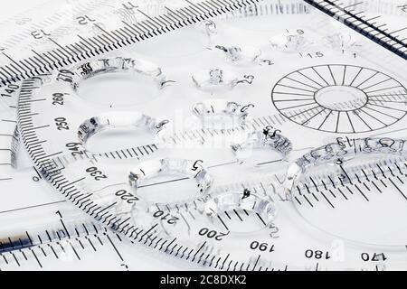 transparent ruler macro on paper background Stock Photo - Alamy
