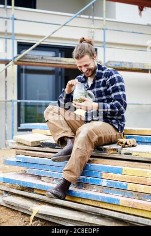 Lunch Break on Construction Site Stock Photo - Alamy