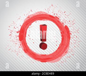 3d exclamation mark sign inside a red circle. Vector illustration Stock ...