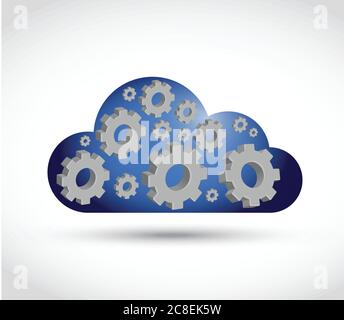 cloud computing with gears Stock Vector Image & Art - Alamy