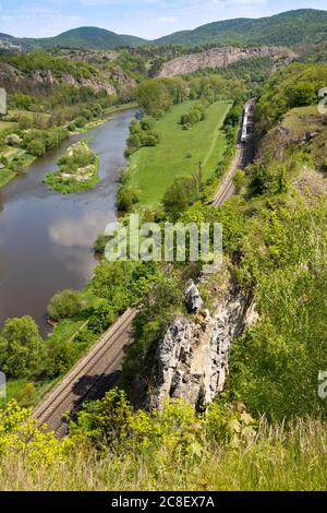 řeka Berounka z Tetína, Český kras, Česka republika / Berounka river ...