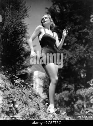 CAROLE LOMBARD 1935 Portrait in Black Swimsuit publicity for Paramount Pictures Stock Photo - Alamy