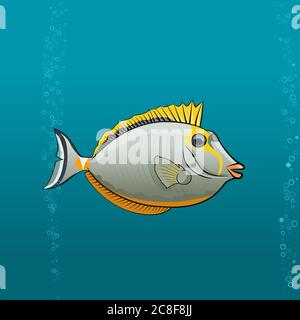 Foxface rabbitfish siganus vulpinus, tropical marine fish in side view ...