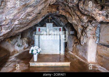 Altar in Church of Our Lady of Qannoubine Monastery in Kadisha Valley ...