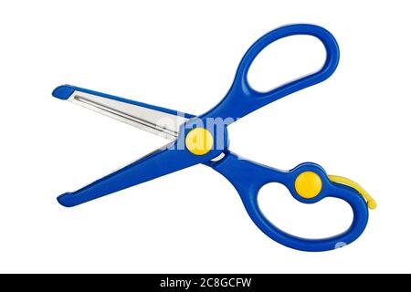 blue scissors isolated on white background Stock Photo - Alamy