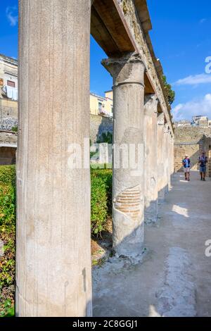 The Roman Town of Herculaneum, covered by the eruption of Volcano Mount ...