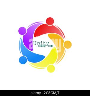 Team logo, like-minded people or friends, social logo. Hugging hearts ...