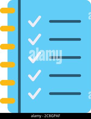 notebook with check marks icon over white background, line style ...