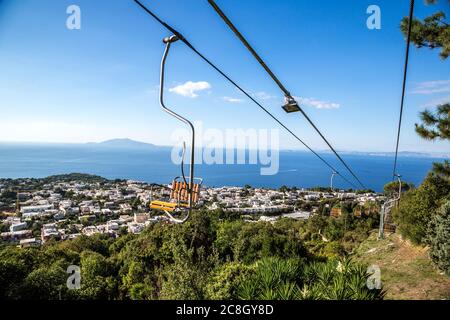 Cable car on the Island of Capri, Bay of Naples, Italy Stock Photo - Alamy
