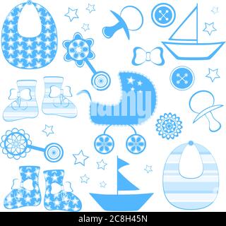 Collection of Boy Objects Vector illustration Stock Vector Image & Art ...