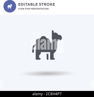 Dromedary icon vector, filled flat sign, solid pictogram isolated on ...
