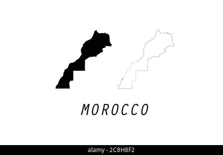Morocco map outline vector illustration Stock Vector Image & Art - Alamy