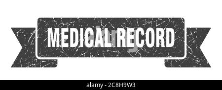 medical record ribbon sign. medical record vintage retro band Stock ...