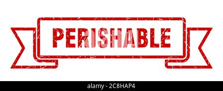 perishable ribbon sign. perishable vintage retro band Stock Vector ...
