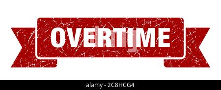 overtime ribbon sign. overtime vintage retro band Stock Vector Image ...