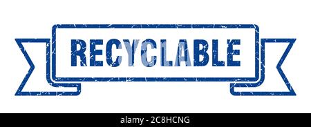 recyclable ribbon sign. recyclable vintage retro band Stock Vector ...