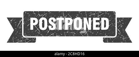 postponed ribbon sign. postponed vintage retro band Stock Vector Image & Art - Alamy