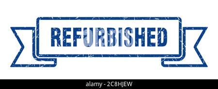 refurbished ribbon sign. refurbished vintage retro band Stock Vector ...