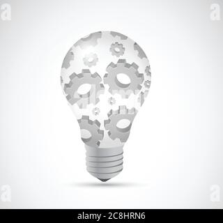 lightbulb over gear Stock Vector Image & Art - Alamy