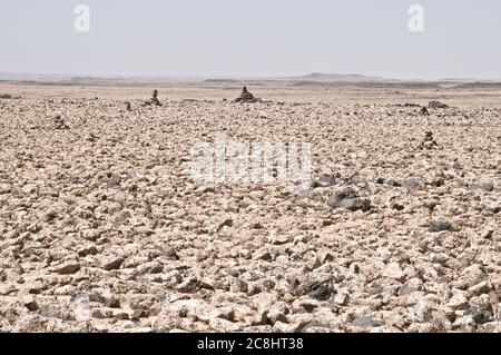The Badia region of the desolate Jordanian eastern desert long the ...
