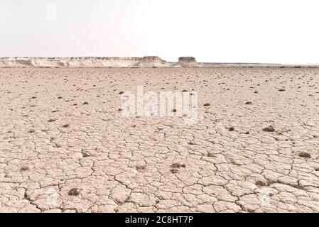 The Badia region of the desolate Jordanian eastern desert long the ...