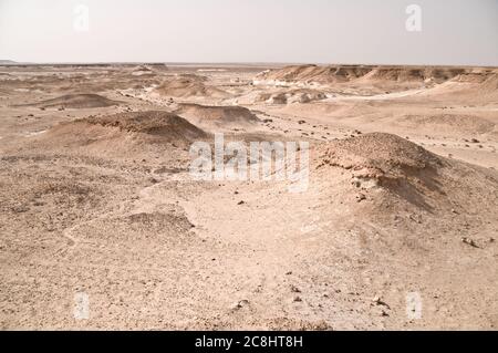The Badia region of the desolate Jordanian eastern desert long the ...