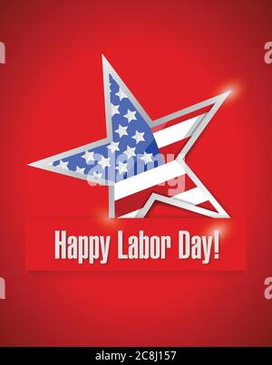 Labor Day Icon. Blue Frame Design. Vector Illustration Stock Vector ...