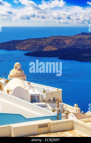 Fira village building details in Santorini, Greece Stock Photo - Alamy