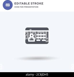 Driving License icon vector, filled flat sign, solid pictogram isolated ...