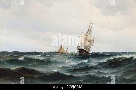 Bille Vilhelm - Marine with the Frigate Jylland on Open Sea Stock Photo ...