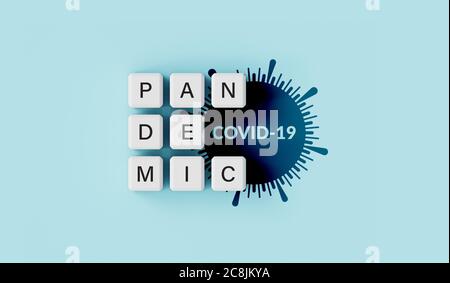 A 3D medical illustration of block cubes spelling out "HANTAVIRUS" and ...